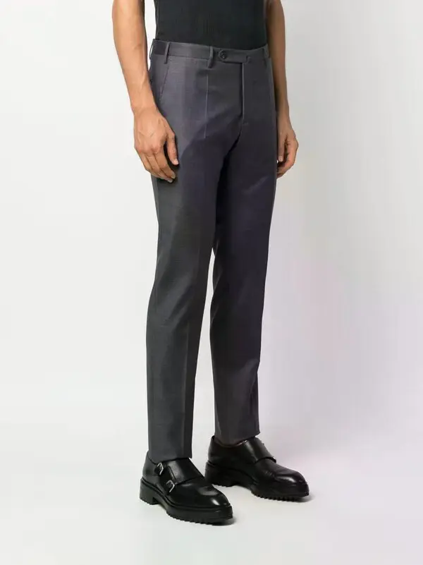 Incotex Slim-cut Virgin Wool Trousers - Grey
