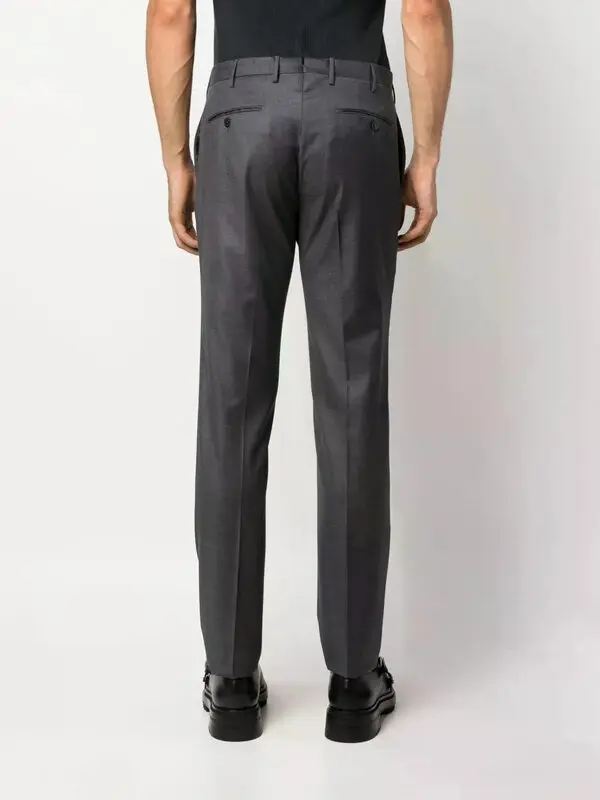 Incotex Slim-cut Virgin Wool Trousers - Grey
