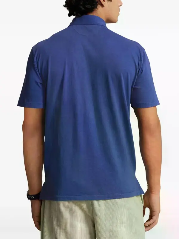 Polo Ralph Lauren Cotton-linen Blend Polo Shirt With Signature Pony - Blue