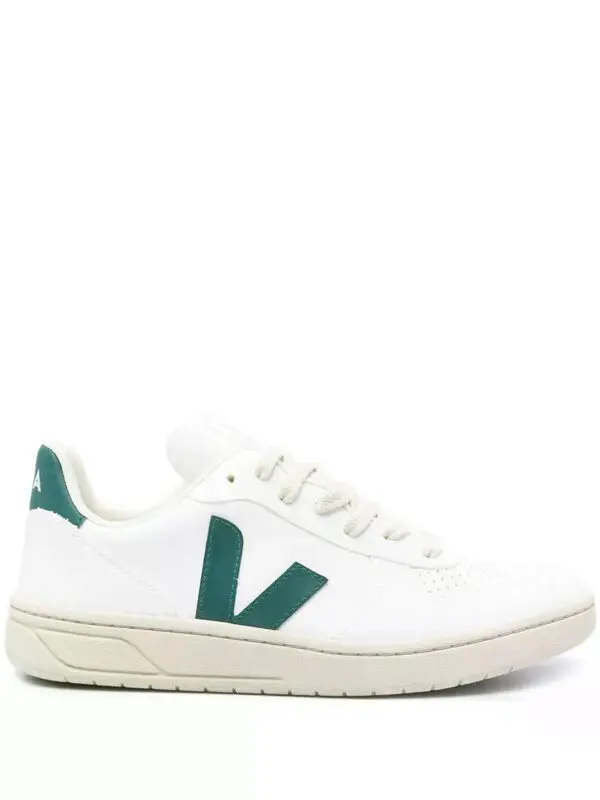 VEJA V-10 Low-top Sneakers With Panelled Design And Perforated Toebox - White