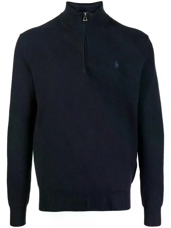 Polo Ralph Lauren Fine Knit Quarter Zip Sweatshirt - Blue