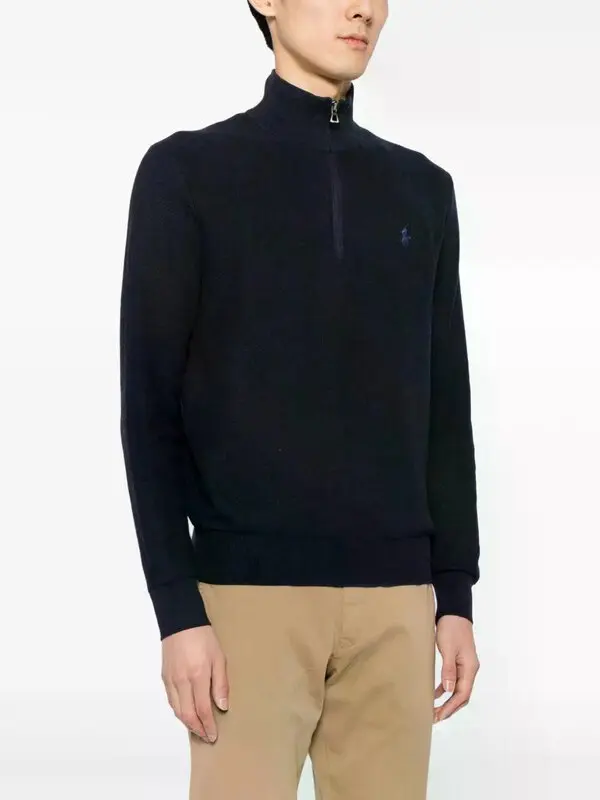 Polo Ralph Lauren Fine Knit Quarter Zip Sweatshirt - Blue