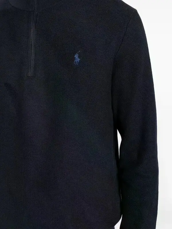 Polo Ralph Lauren Fine Knit Quarter Zip Sweatshirt - Blue