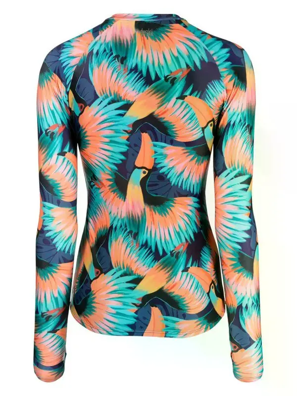 DUSKII Tropical Print Long Sleeve Rashguard