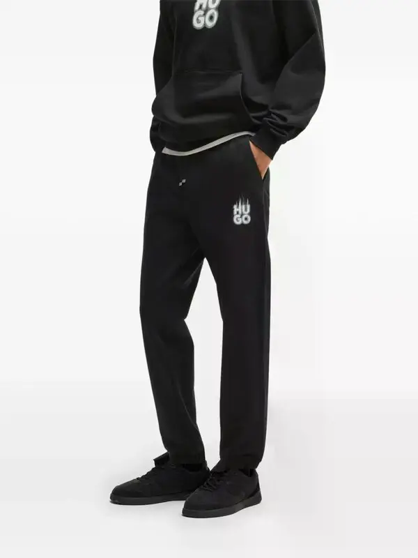 Hugo Smoked-logo Cotton Track Pants