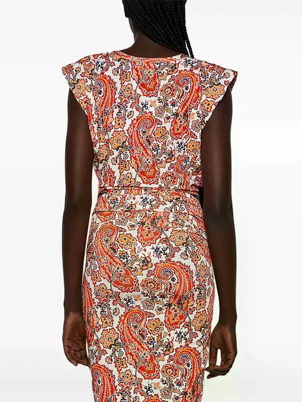 Rabanne Paisley Print Cropped Blouse
