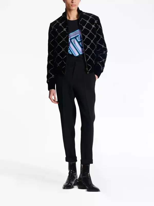 Balmain Tapered Cropped Virgin Wool Trousers