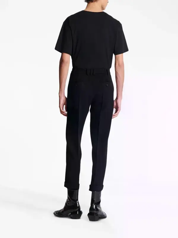 Balmain Tapered Cropped Virgin Wool Trousers