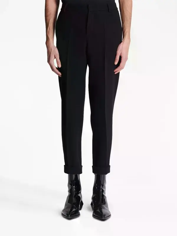 Balmain Tapered Cropped Virgin Wool Trousers