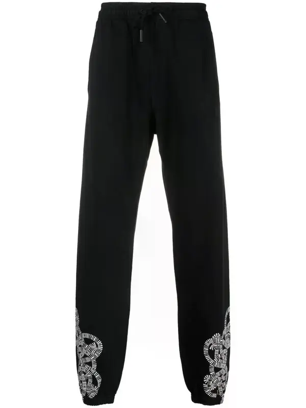 COUNTY OF MILAN Logo-print Organic-cotton Track Pants - Black