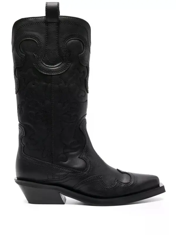 GANNI Panelled Calf-length Boots
