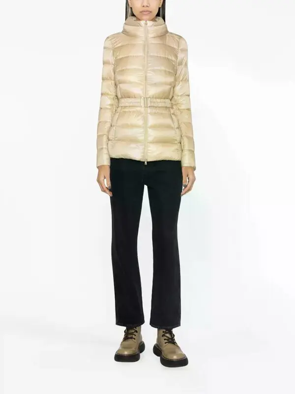 Herno High-neck Padded Jacket With Belt
