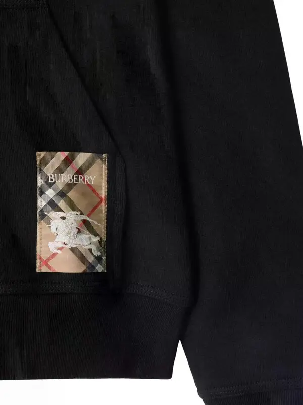 Burberry Checked Logo Label Hoodie