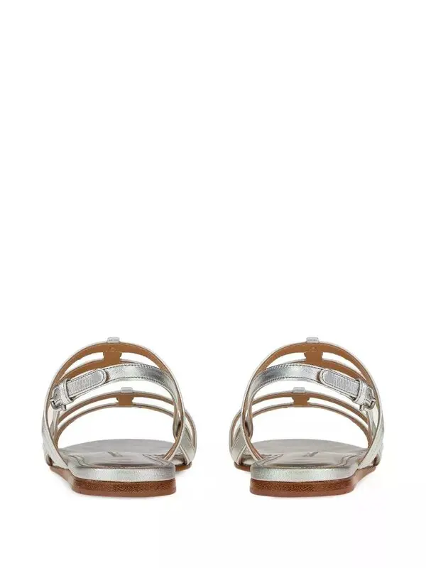 FERRAGAMO Vara Leather Multi-way Strap Sandals - Silver