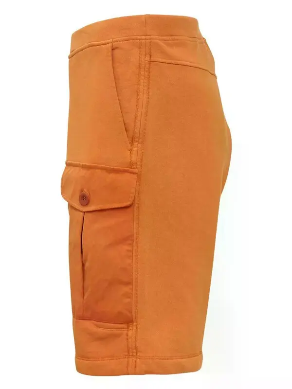 TEN C Garment-dyed Fleece Cargo Shorts - Orange