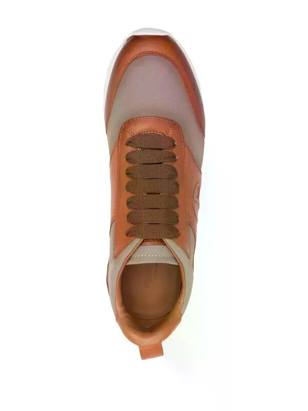 Giorgio Armani Panelled Low-top Sneakers - Brown