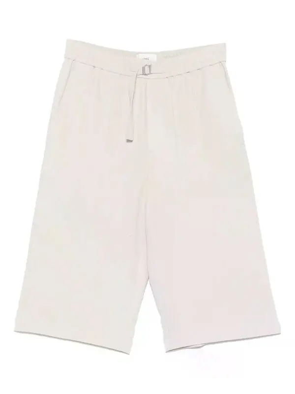 AMI Paris Logo-plaque Shorts - Neutrals
