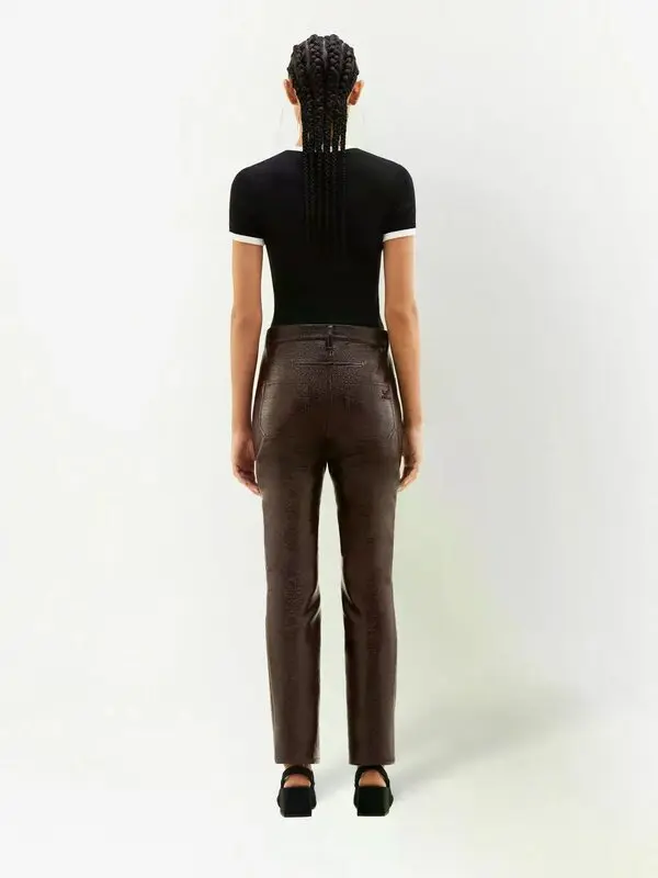 COURREGES Bumpy Contrast Cotton T-shirt - Black