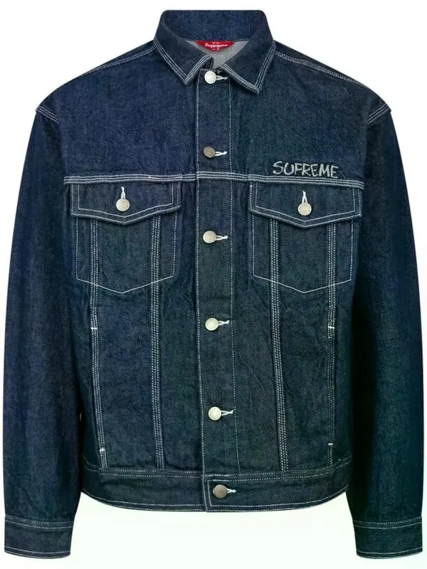 Supreme X Smurfs Denim Trucker Jacket - Blue