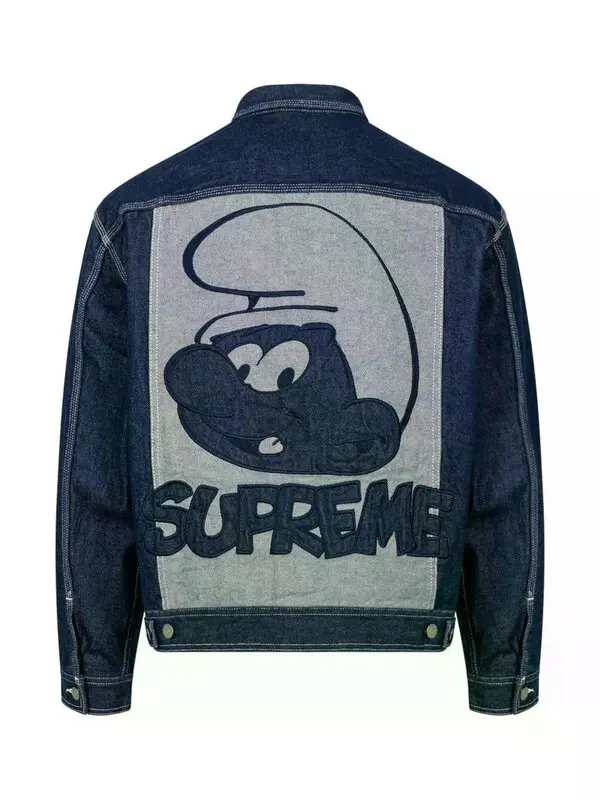 Supreme X Smurfs Denim Trucker Jacket - Blue