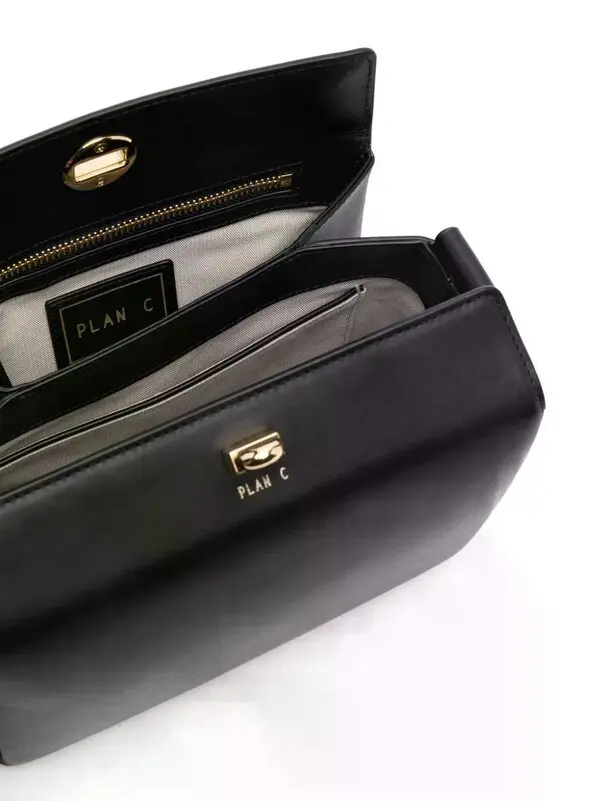 Plan C Twist-lock Leather Shoulder Bag