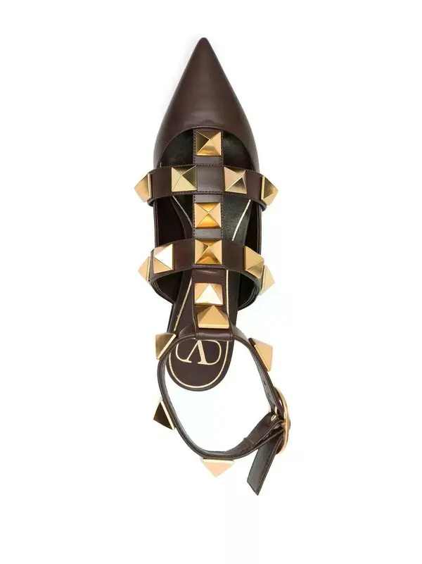 Valentino Garavani Rockstud Pointed Toe Pumps - Brown