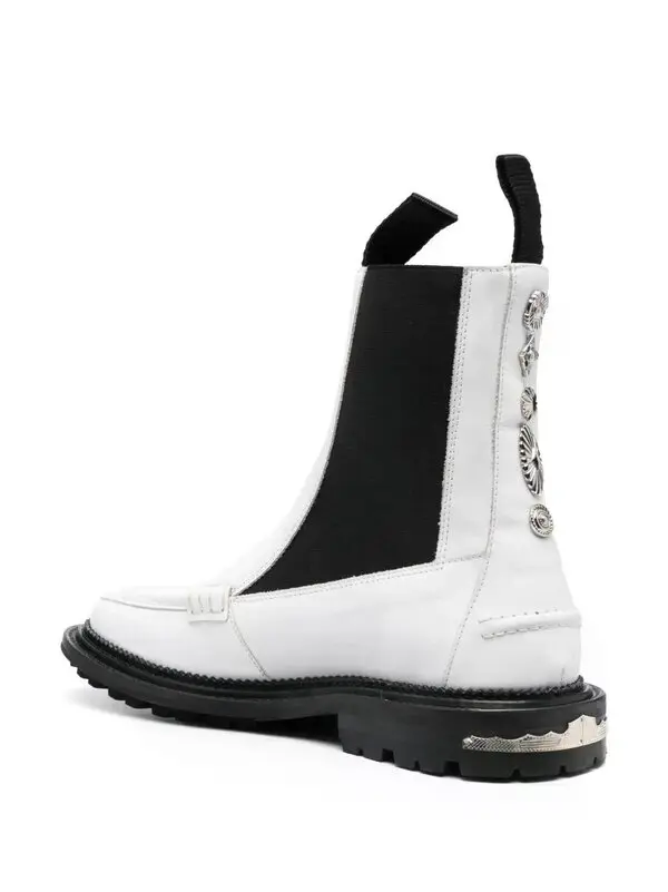 TOGA VIRILIS Charm Detail Ankle Leather Boots - White