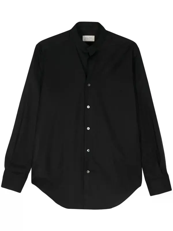 TINTORIA MATTEI 954 Poplin Long-sleeve Shirt - Black