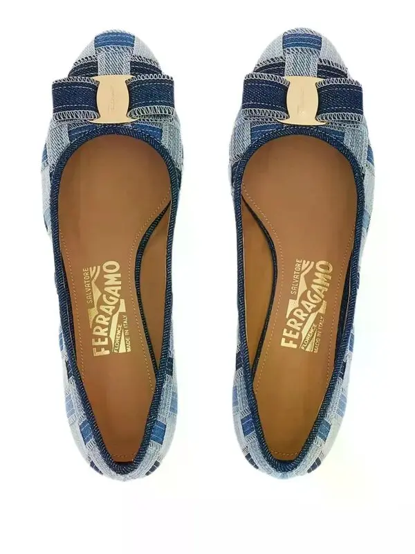 FERRAGAMO Varina Checked Block-heel Pumps
