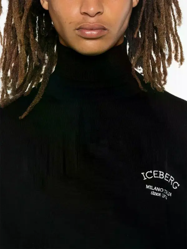 Iceberg Virgin Wool Fine Knit Roll Neck Sweater