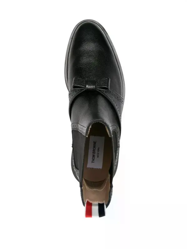 Thom Browne Calf Leather Chelsea Boots With Bow Detailing