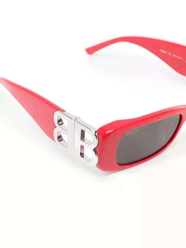 Balenciaga Dynasty Rectangle Sunglasses - Red