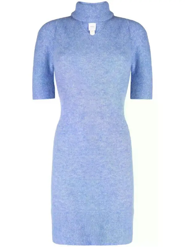 PATOU Short Sleeve Knit Dress - Blue