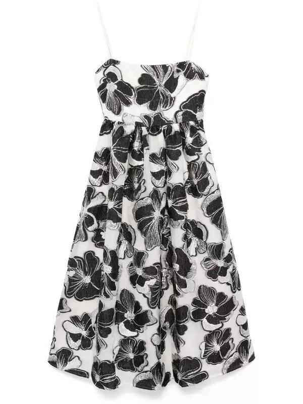 Stine Goya Floral Jacquard Midi Dress - White