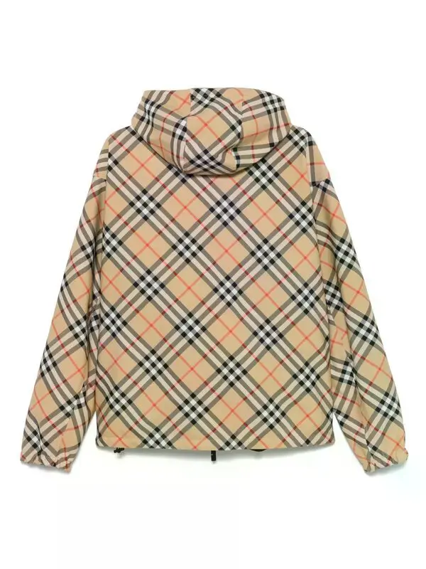 Burberry Checked Reversible Drawcord Hood Jacket - Neutrals