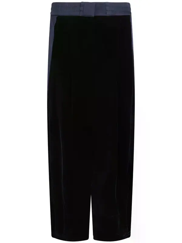 Giorgio Armani Velvet Wide Leg Trousers - Blue