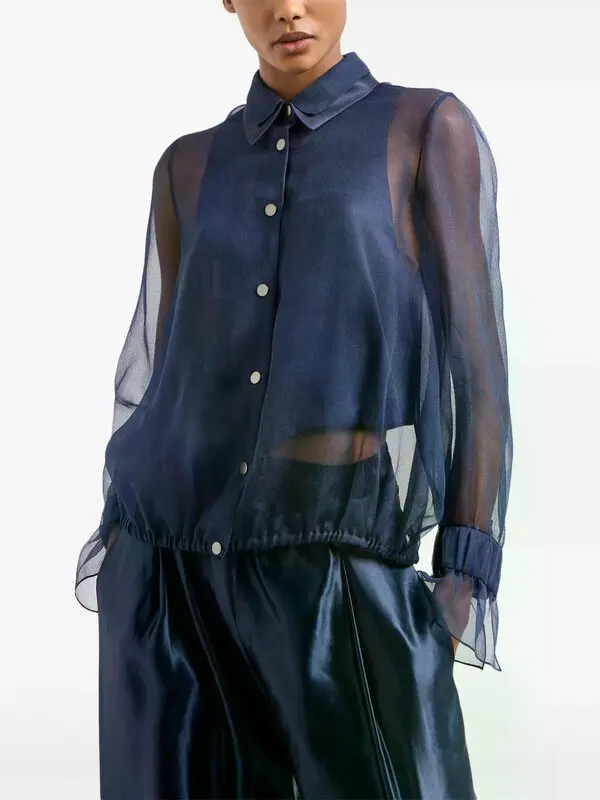 Giorgio Armani Semi-sheer Silk Top