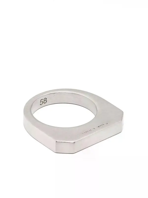 Rick Owens Logo-engraved Signet Band Ring - Silver