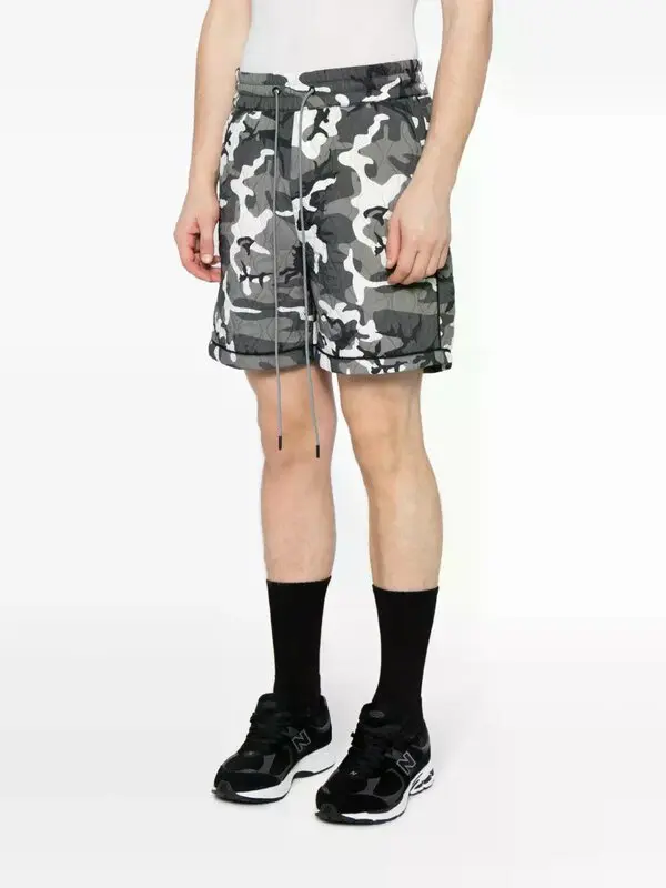 MOSTLY HEARD RARELY SEEN Quilted Camouflage Print Drawstring Waist Shorts