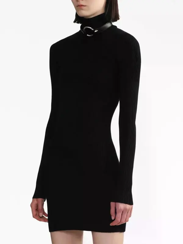 1017 Alyx 9sm Ring-embellished Ribbed Knit Mini Dress