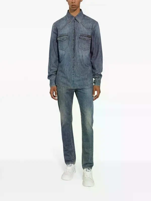 Dolce & Gabbana Point-collar Denim Shirt