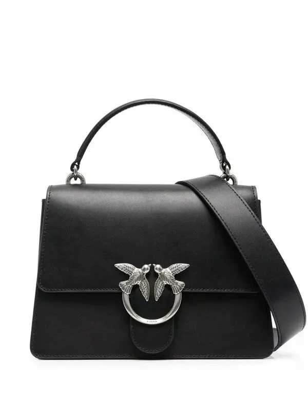 Pinko Love Birds Leather Tote Bag - Black