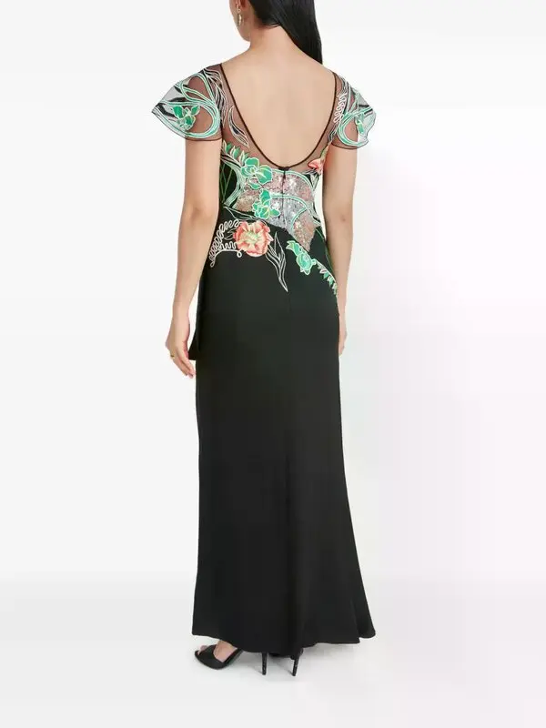 TEMPERLEY LONDON Gracia Ruffle Gown - Black