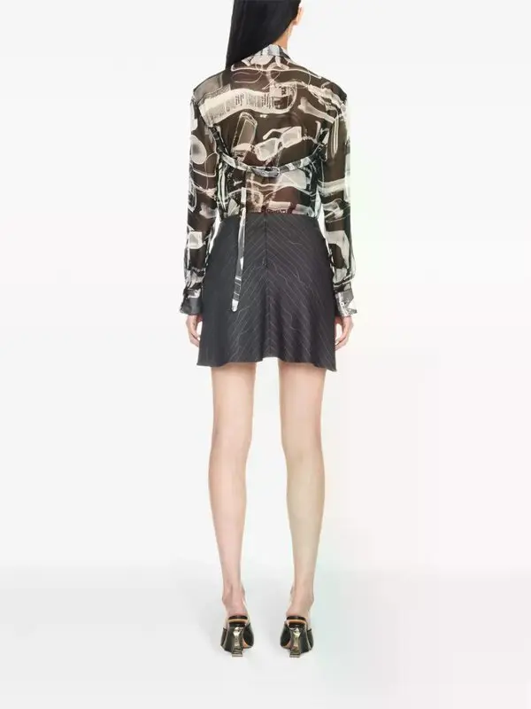 Off-White Draped Pinstripe Miniskirt