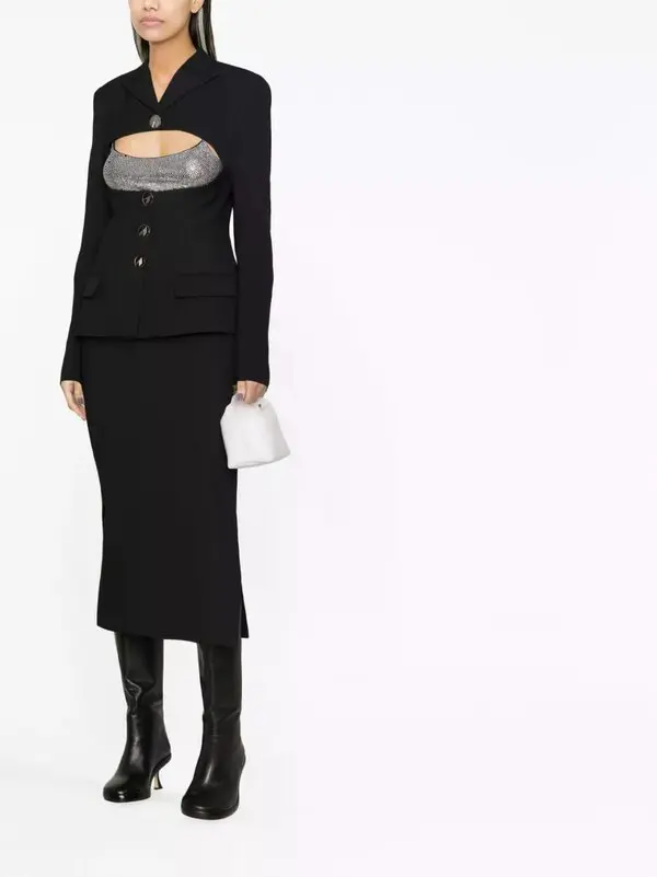 Attico Gwenda Single-breasted Blazer With Cut-out Detailing