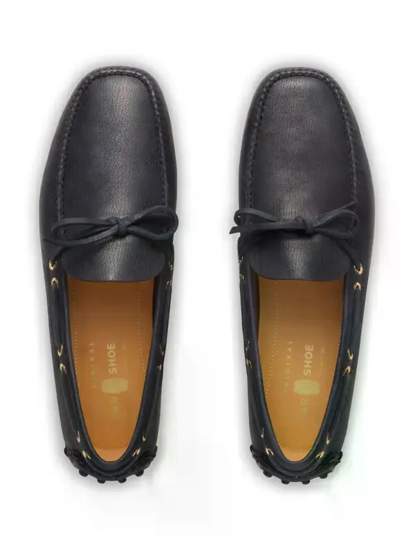 Car Shoe Navy Goatskin Boat Shoes - Blue