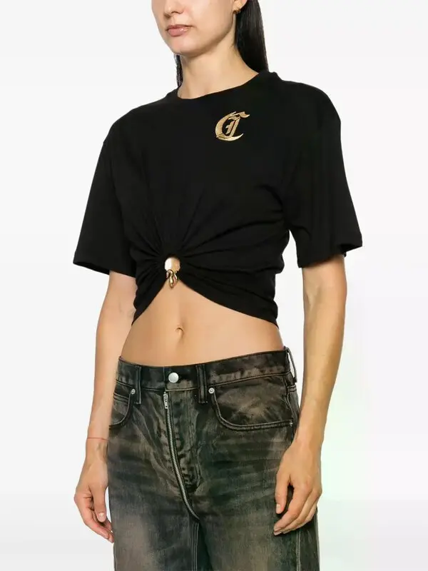 Just Cavalli Ring Detail Cropped T-shirt