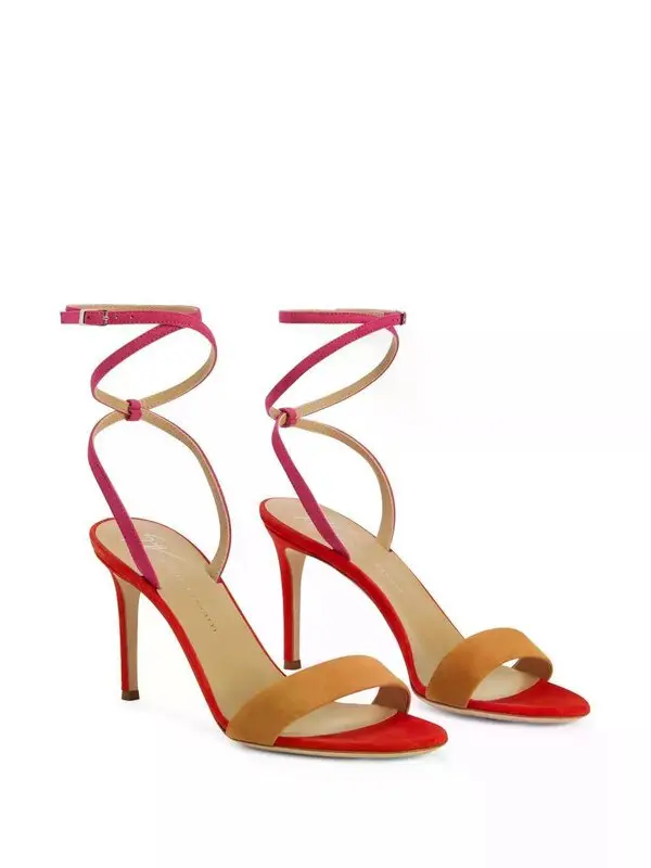 GIUSEPPE ZANOTTI Suede Two-tone High Heel Sandals