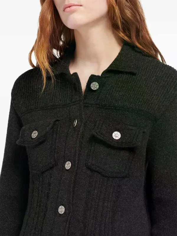 BARRIE Contrast-stitch Knitted Jacket