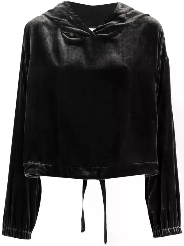Aspesi Velvet Drawstring Hoodie